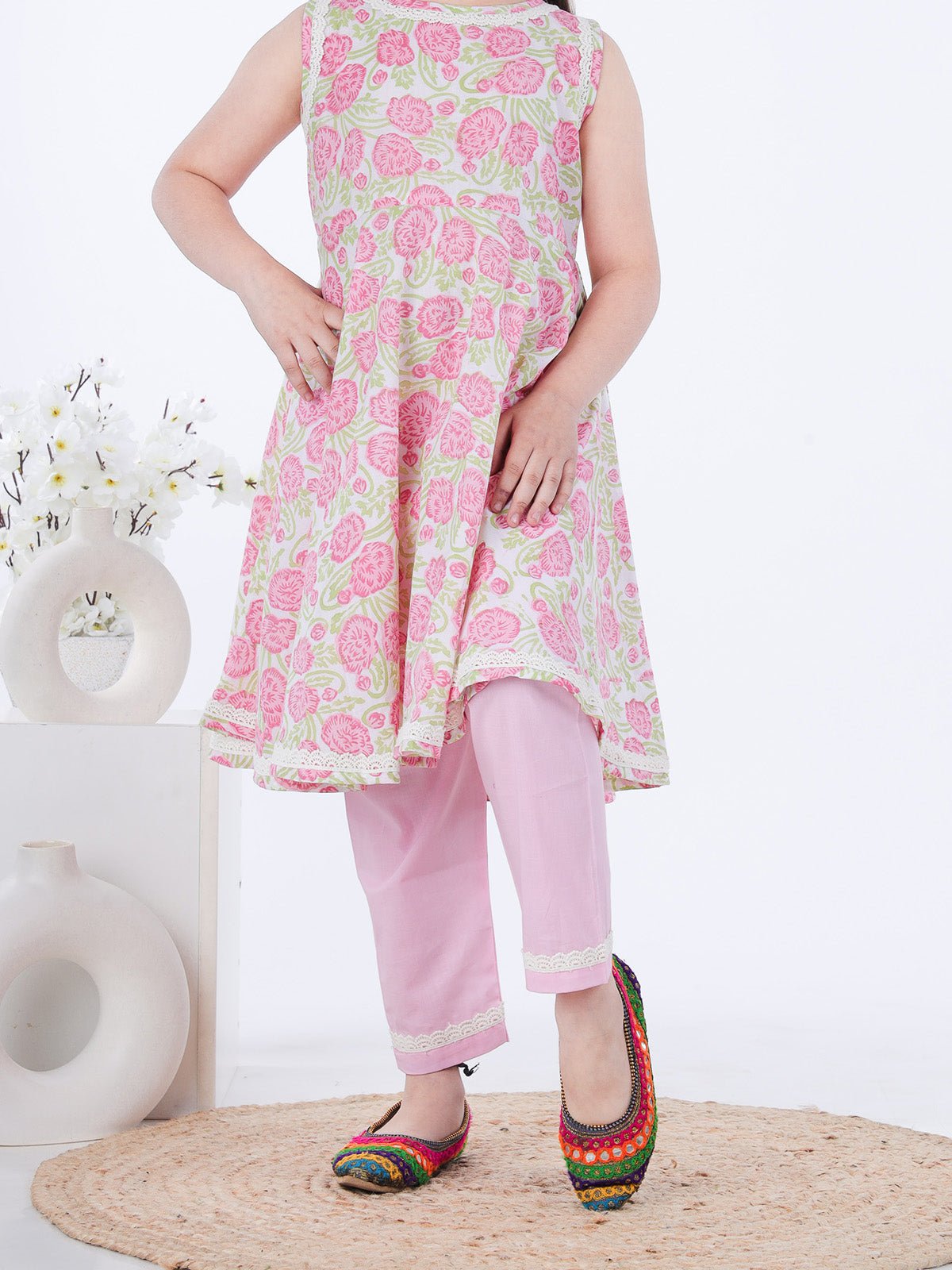 Fiza Kurta Set Pink | Flourish Planet