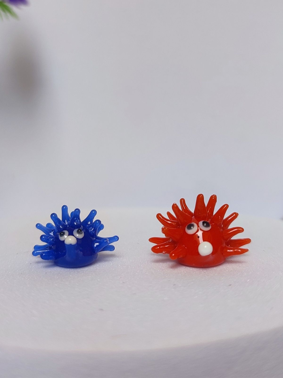 Glass Baby Porcupine Set of 2 (Miniature Figurines) | Flourish Planet