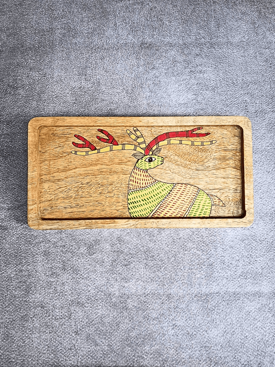 Gond Tray Antler Motif | Flourish Planet