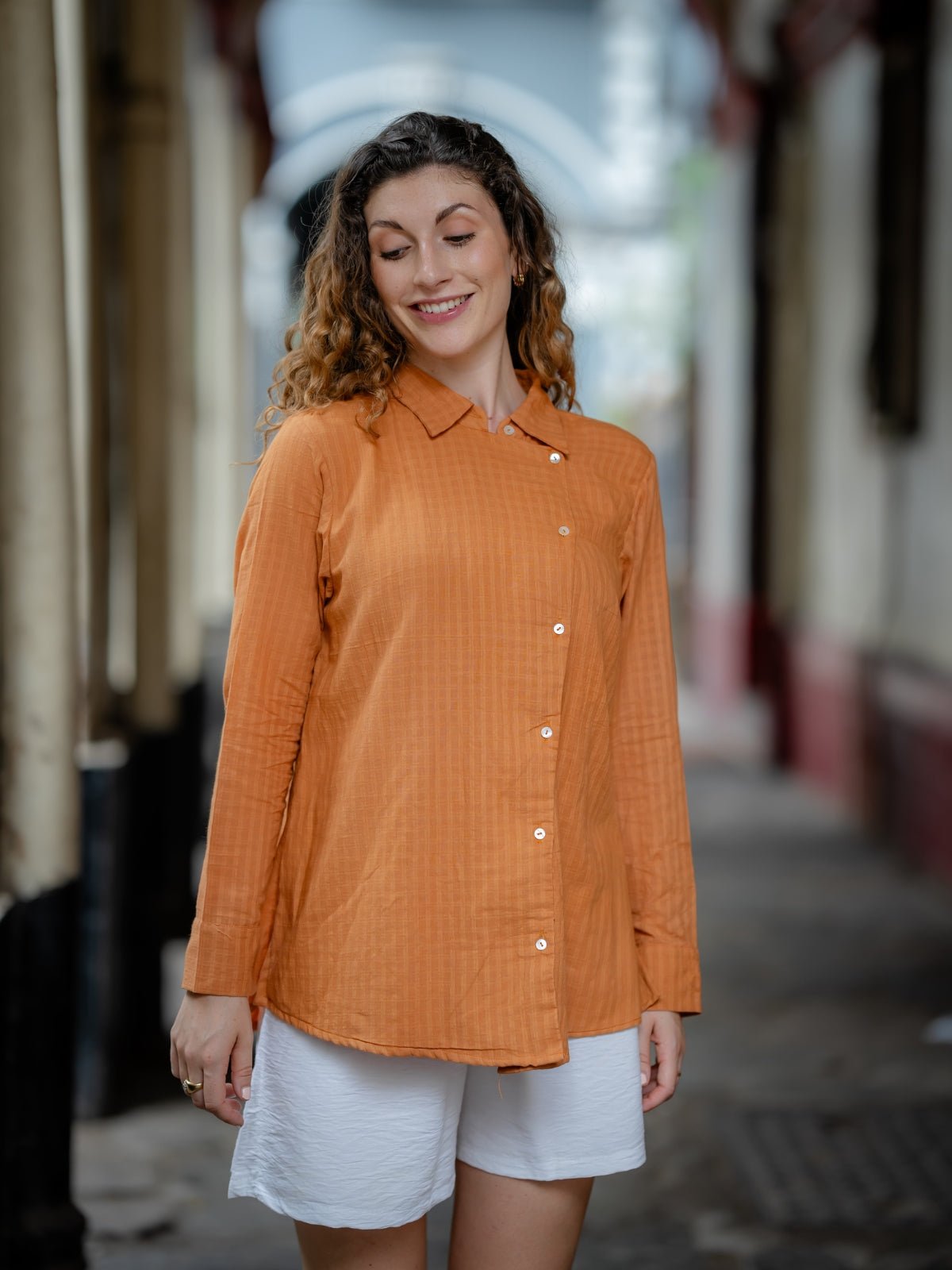 Rust Wrap Handwoven Shirt | Flourish Planet