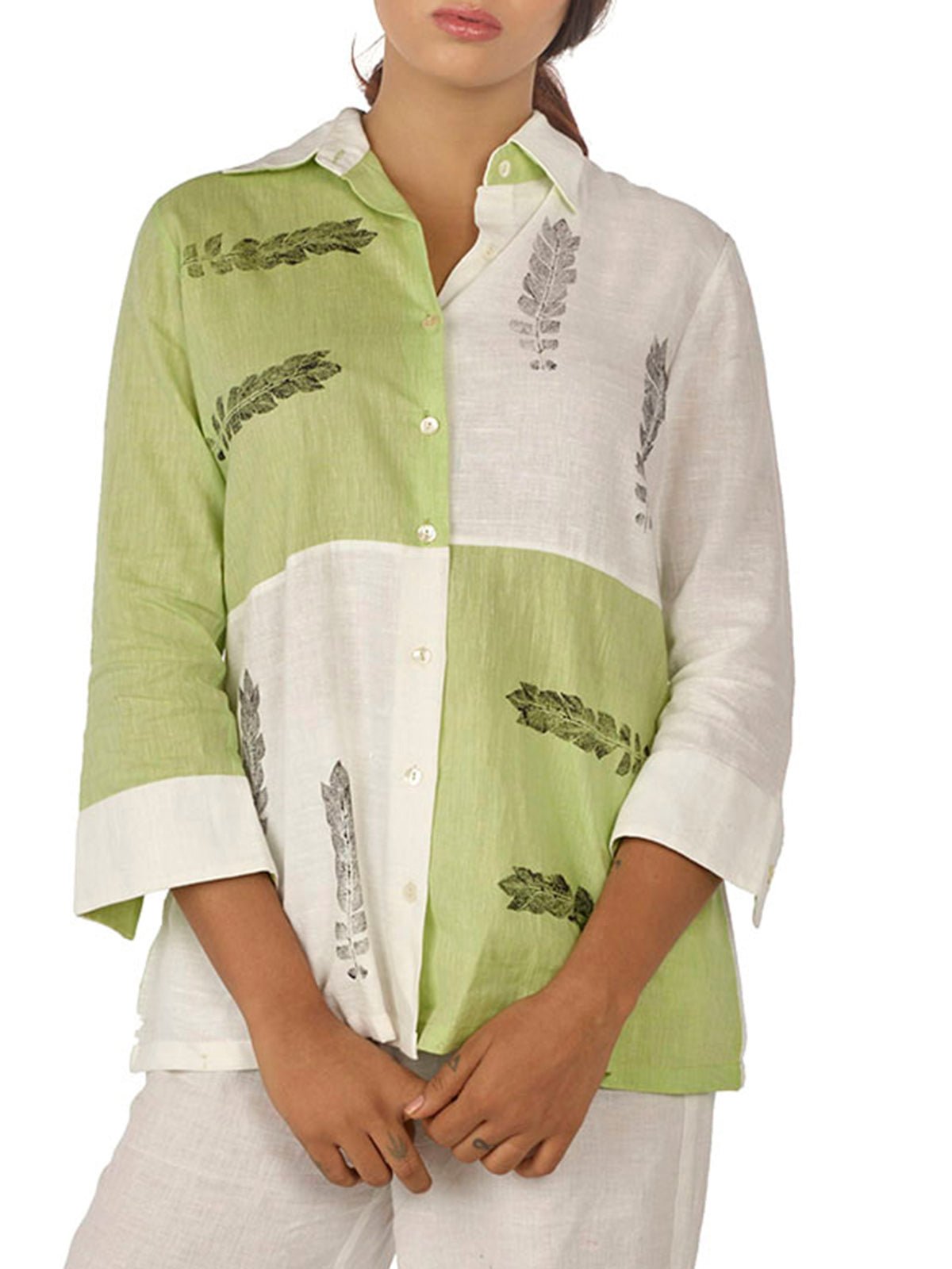 Collared Color Blocked Shirt | Flourish Planet